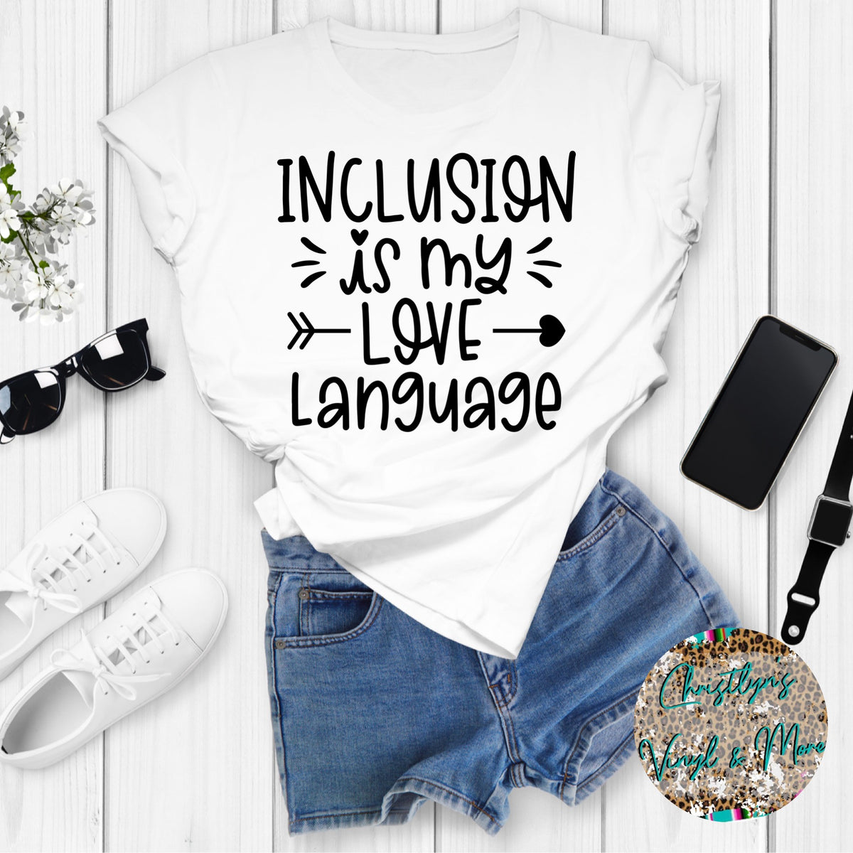 Inclusion is my Love Language Sublimation Transfer or White Tee ...